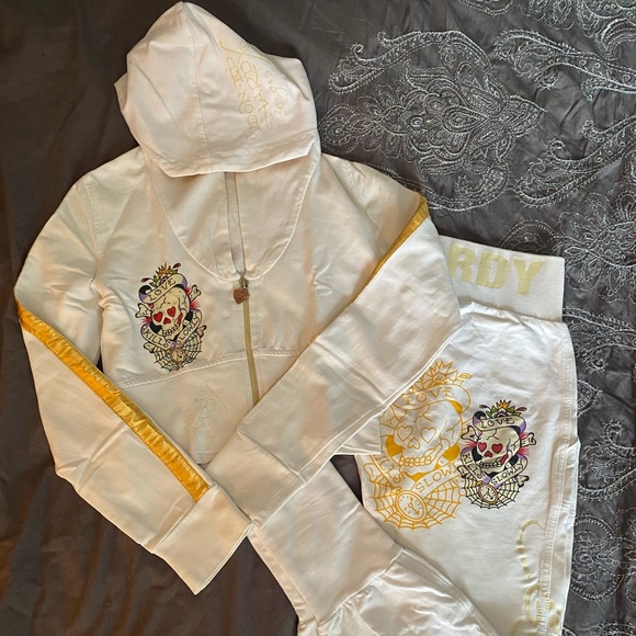 Ed Hardy | Tops | Ed Hardy Tracksuit Set In Perfect Condition | Poshmark